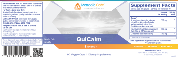 QuiCalm | Metabolic Code